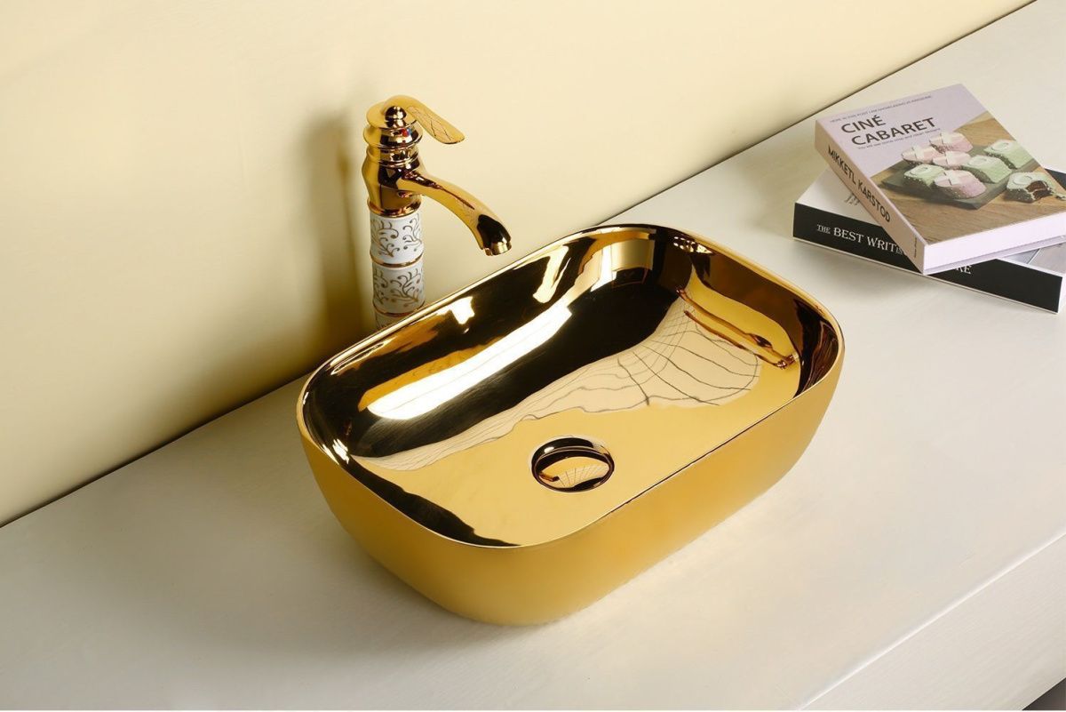 Раковина Cerutti SPA CR0078B накладная цвет золото купить в магазине Декор-Маркет